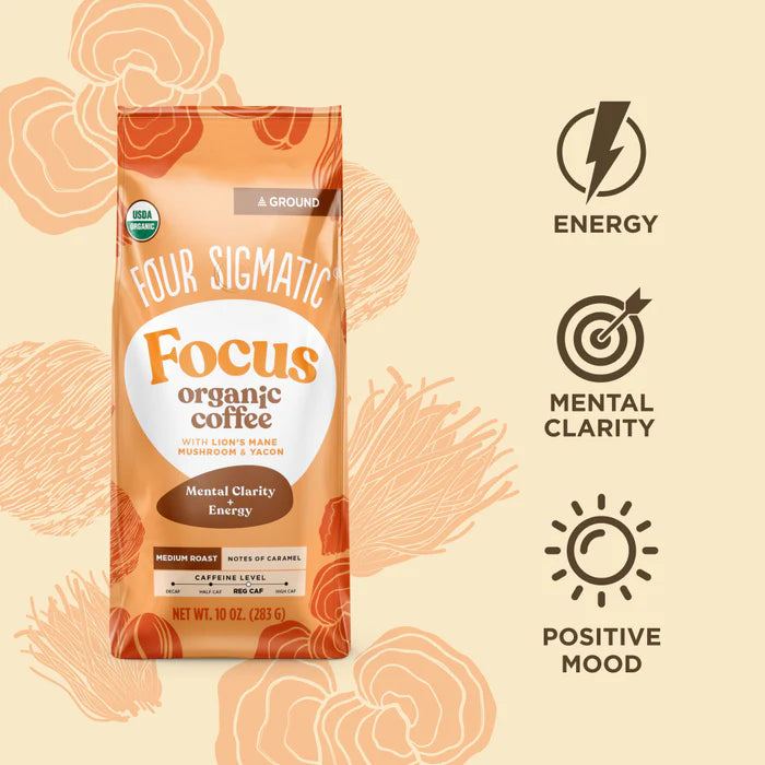 Four Sigmatic Focus Organic Coffee w/Lion's Mane Mushroom & Yacon 340G ...