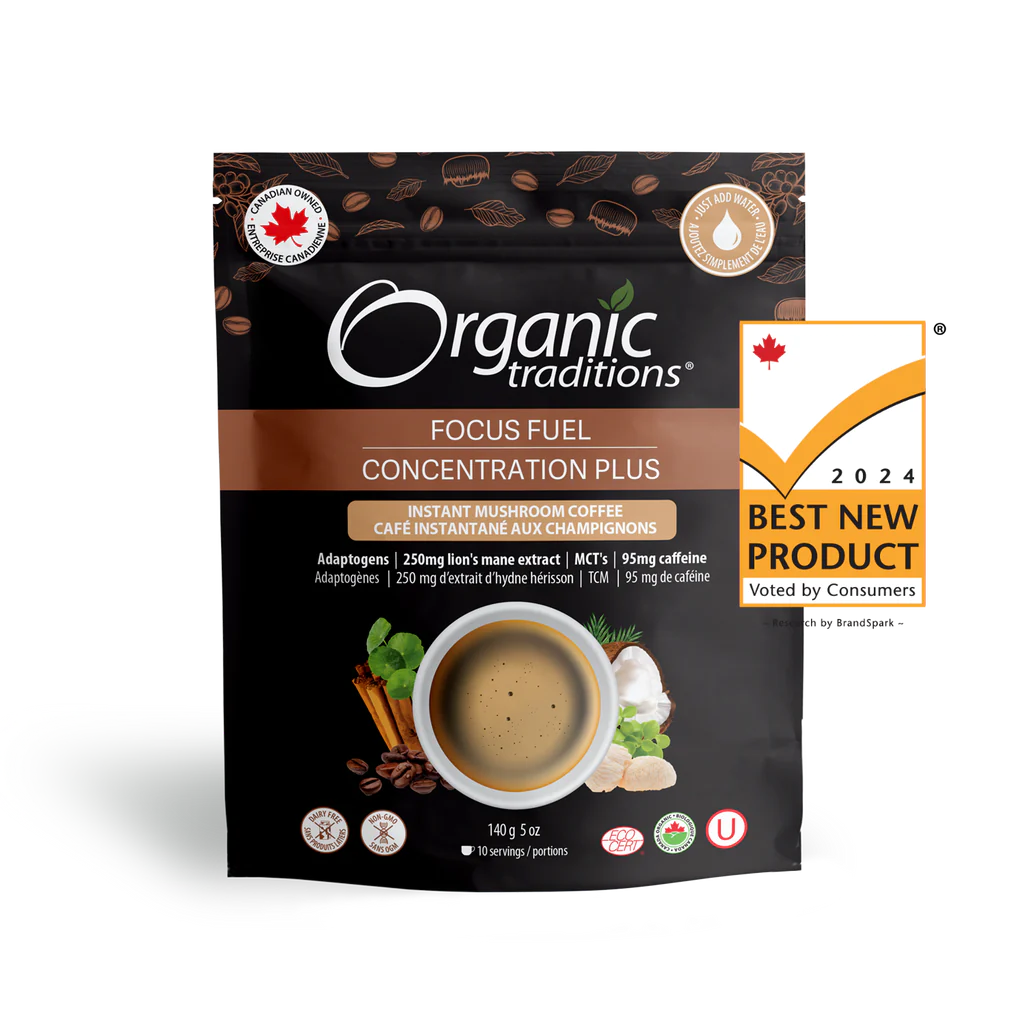 Organic Traditions Focus Fuel Instant Mushroom Coffee 140g – The Health ...