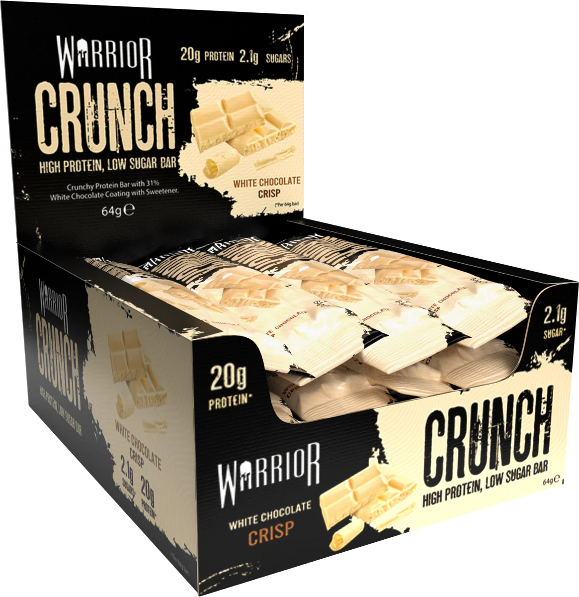 Warrior Crunch Protein Bar White Chocolate Crisp Box - 12 x 64g – The ...