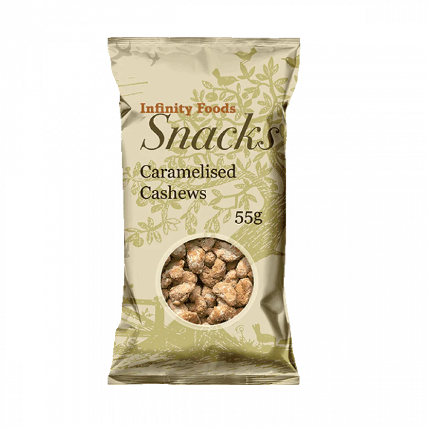 Infinity Organic Caramelised Cashews Snack Pack 55g – The Health Store