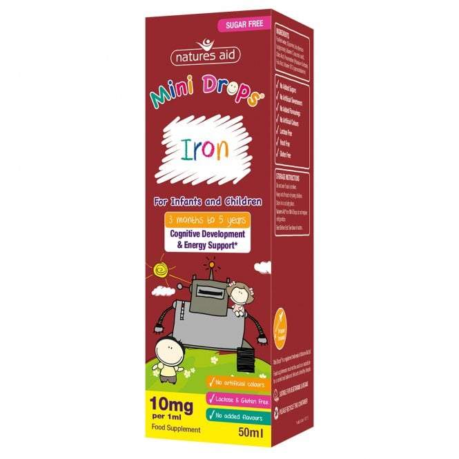 Natures Aid Mini Drops Iron 10mg 50ml – The Health Store