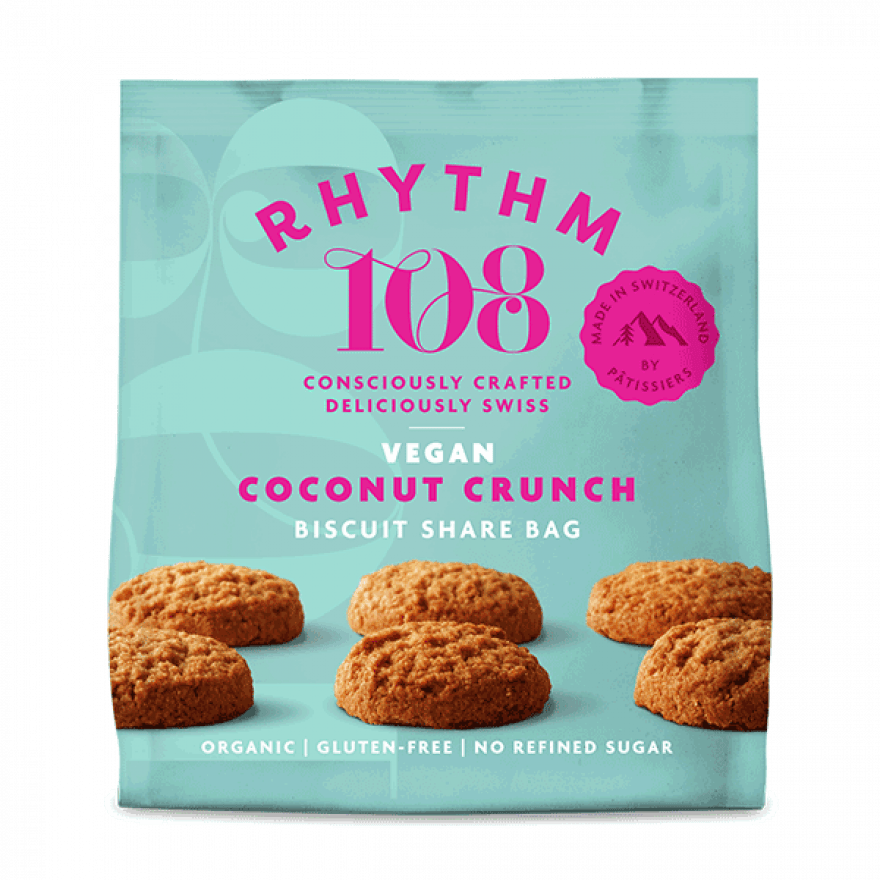 Rhythm 108 Vegan Coconut Crunch Share Bag 135g – The Health Store
