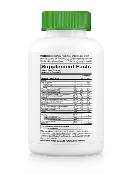 Smarty Pants Kids Formula Fiber & Omega 3s 120gummies – The Health Store